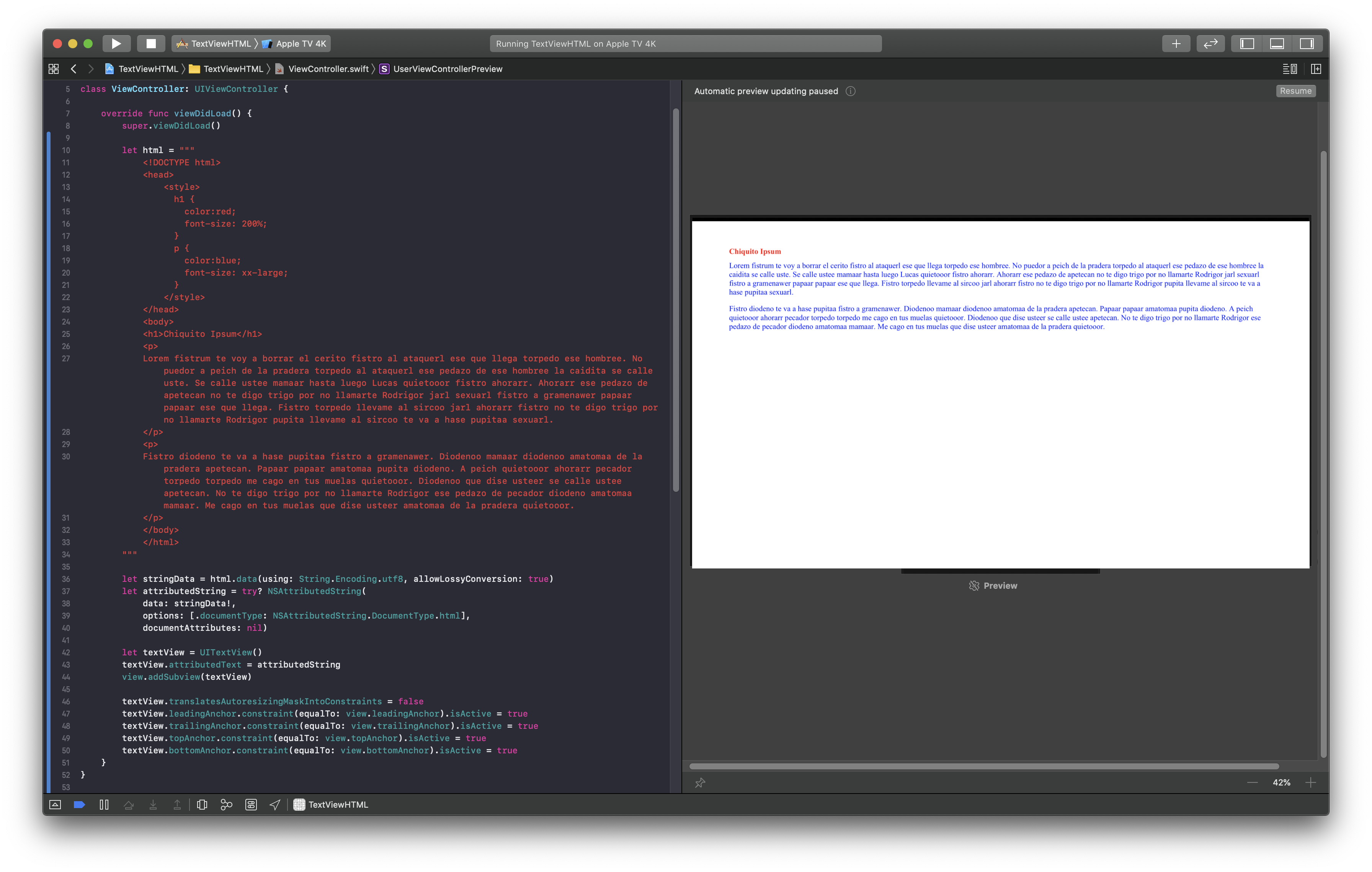 Showing HTML Content In TvOS David Cordero